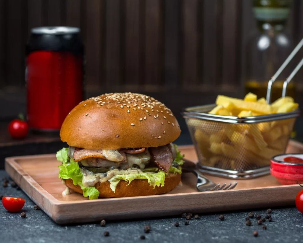 Chicken Burger and Donner Meat - Top Taste Pizza